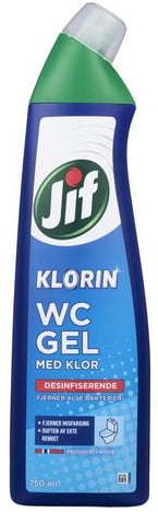 Toalettrens JIF Klorin WC gel 0,75L, kun 50 kr